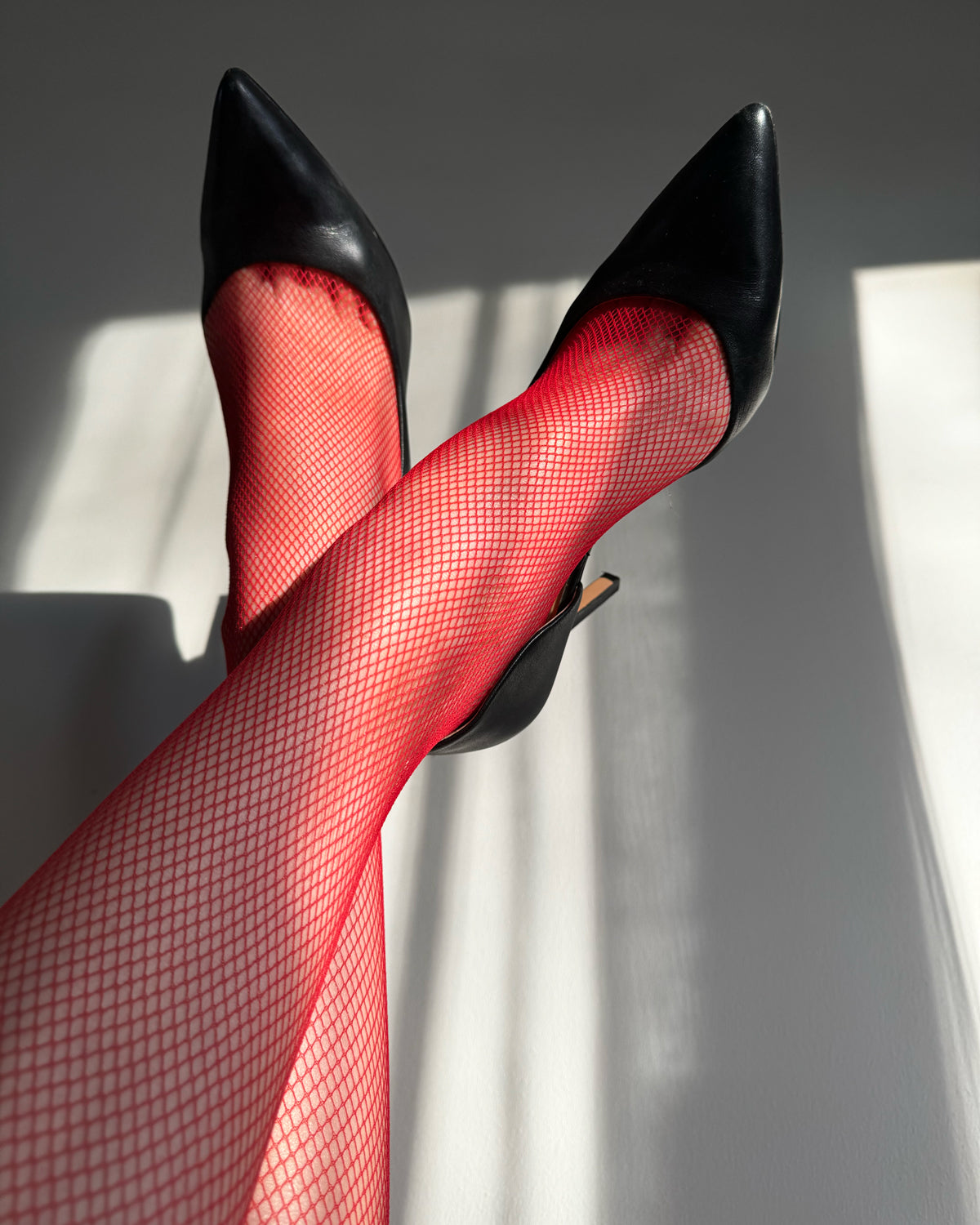 Italian Red Fishnet tights | Fishnet Pantyhose - Ohdita